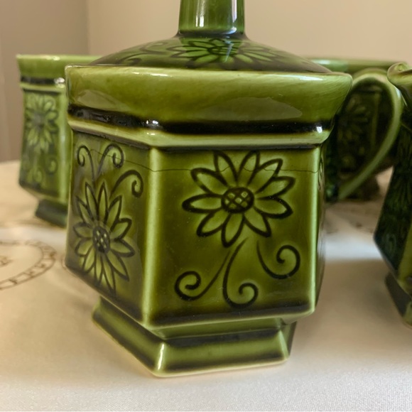 ESD | Kitchen | Vintage Esd Japan Adorable Green Floral Design Coffee ...